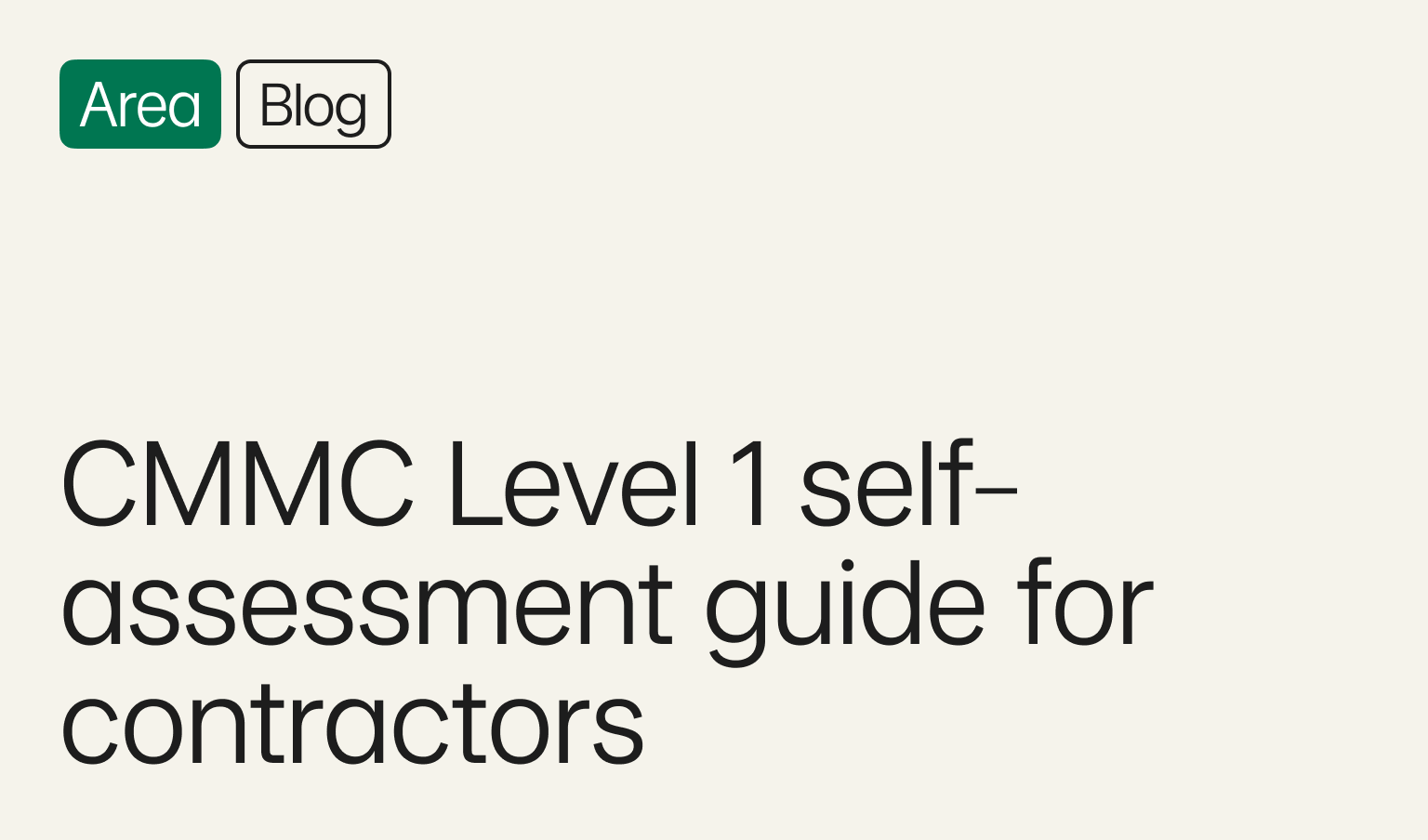 CMMC Level 1 self-assessment guide for contractors — Area